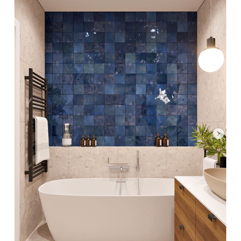 Carrelage mur effet zellige bejmat bleu 13,2x13,2 cm ARTISAN COLONIAL BLUE