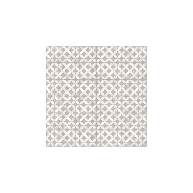 Carrelage sol / mur effet ciment motif rosace 20x20 cm KERALA GRIS NASSAU